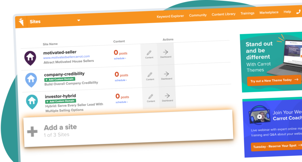 Customize Your Carrot Website Design | Carrot