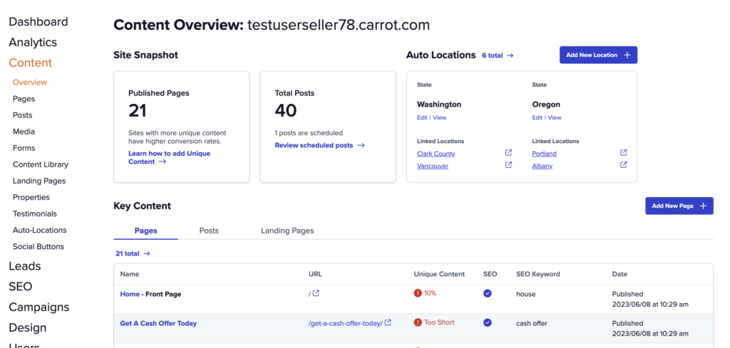 Content Overview: At a Glance | Carrot Help Center
