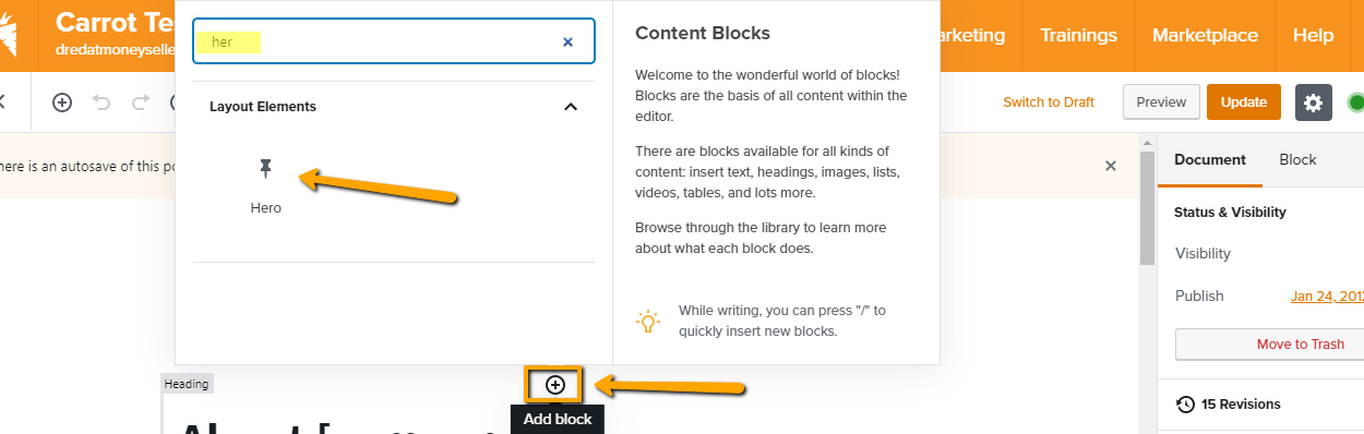 Explained: Hero Block | Carrot Help Center