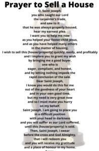 Prayer To St Joseph To Sell House